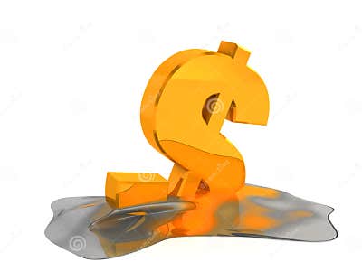 Melting dollar sign stock illustration. Illustration of buck - 14000827