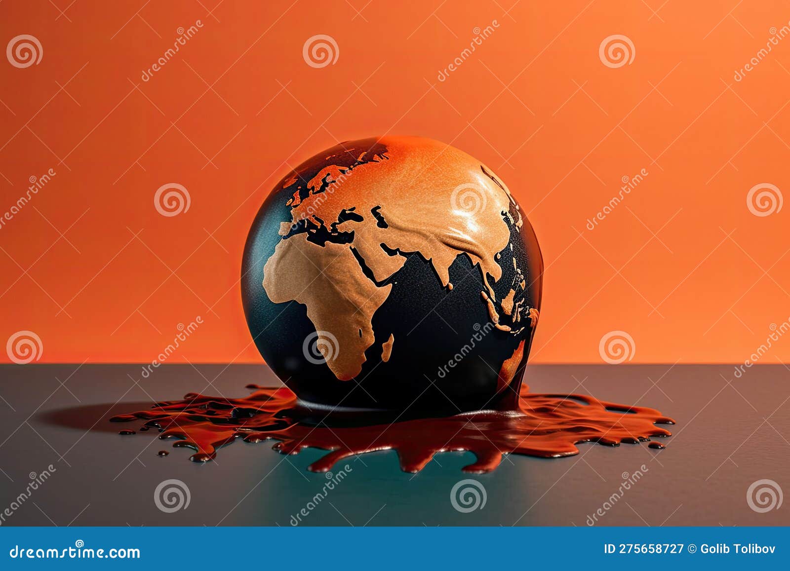 Melting Earth Illustration. Generative Ai Stock Illustration ...