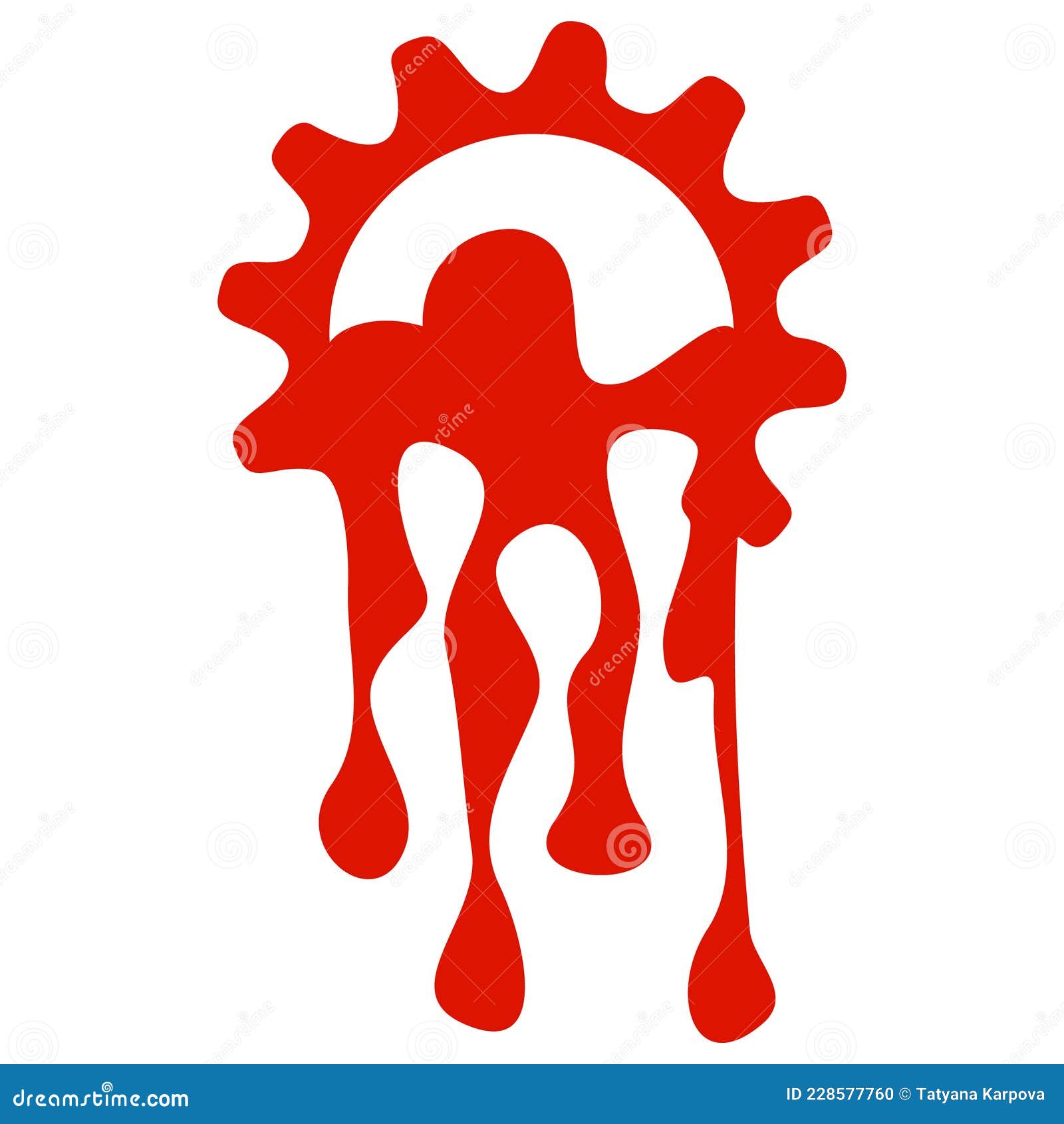 Melting Gear Vector Icon Flat Illustration Stock Vector - Illustration ...