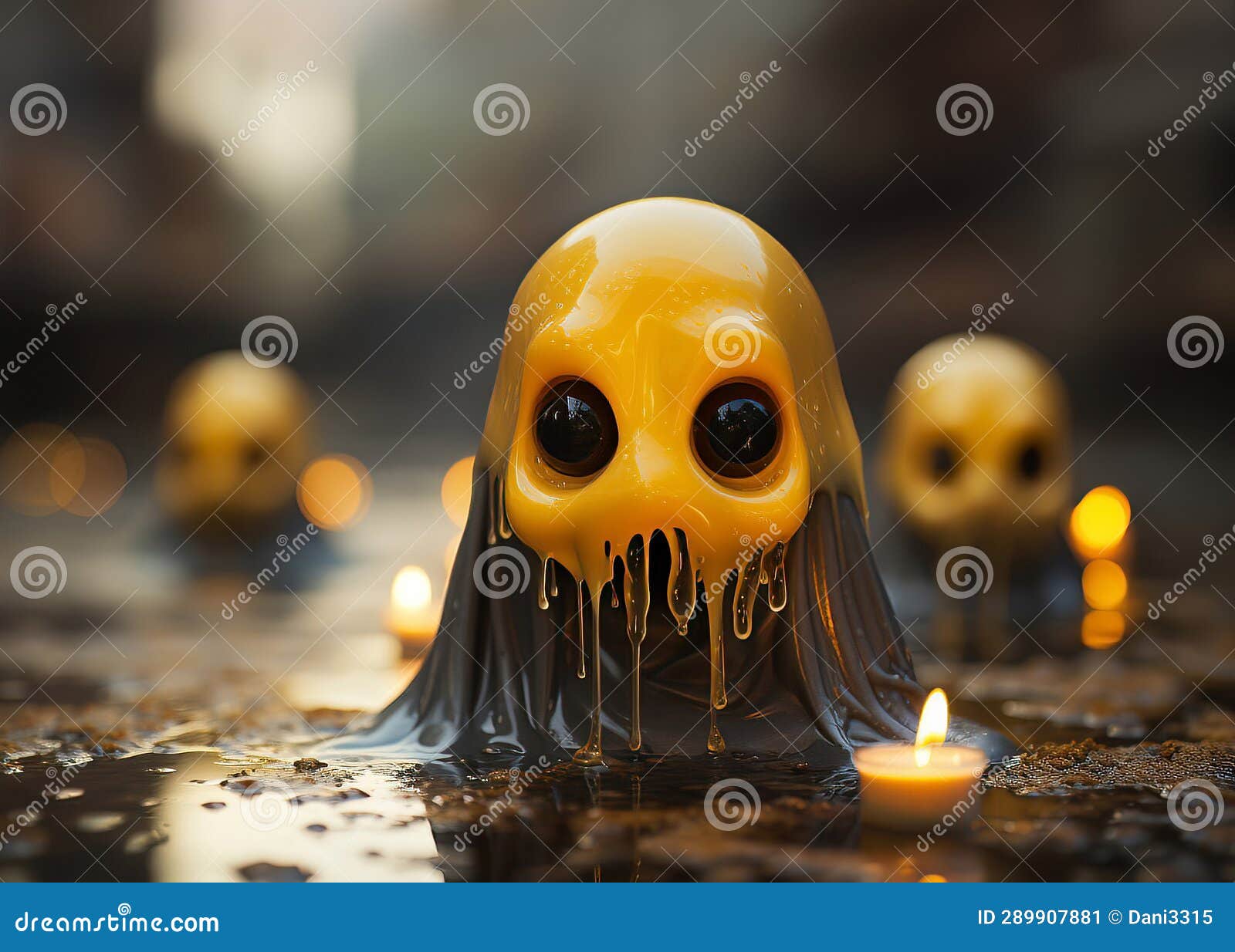 Melting Ghostly Apparitions Stock Illustration - Illustration of yellow ...
