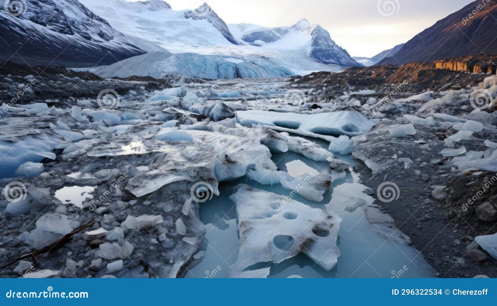 Melting Glaciers. Climate Change on Planet Earth Stock Photo - Image of ...