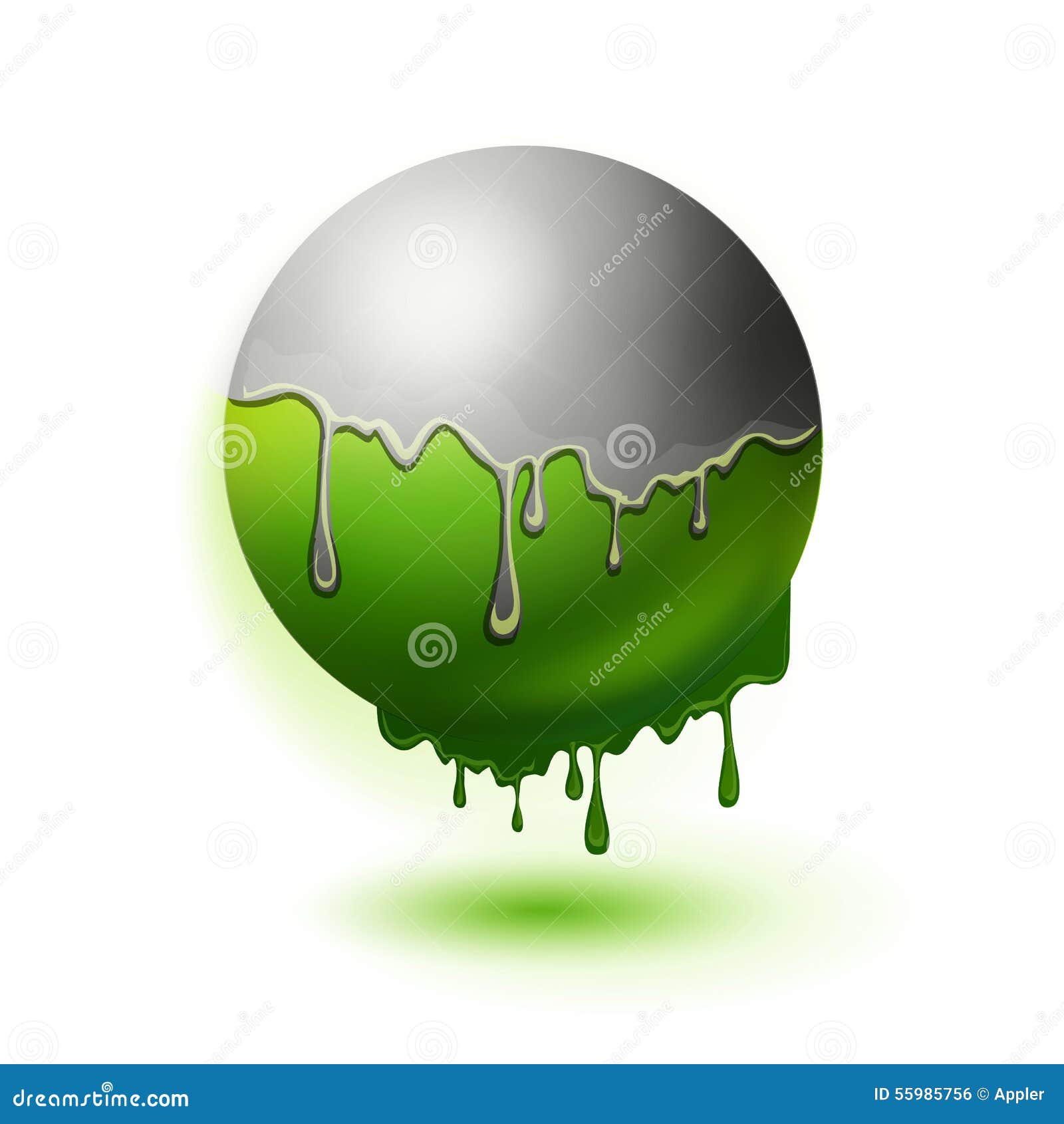 Melting Green Sphere Illustration Stock Vector - Illustration of modern ...