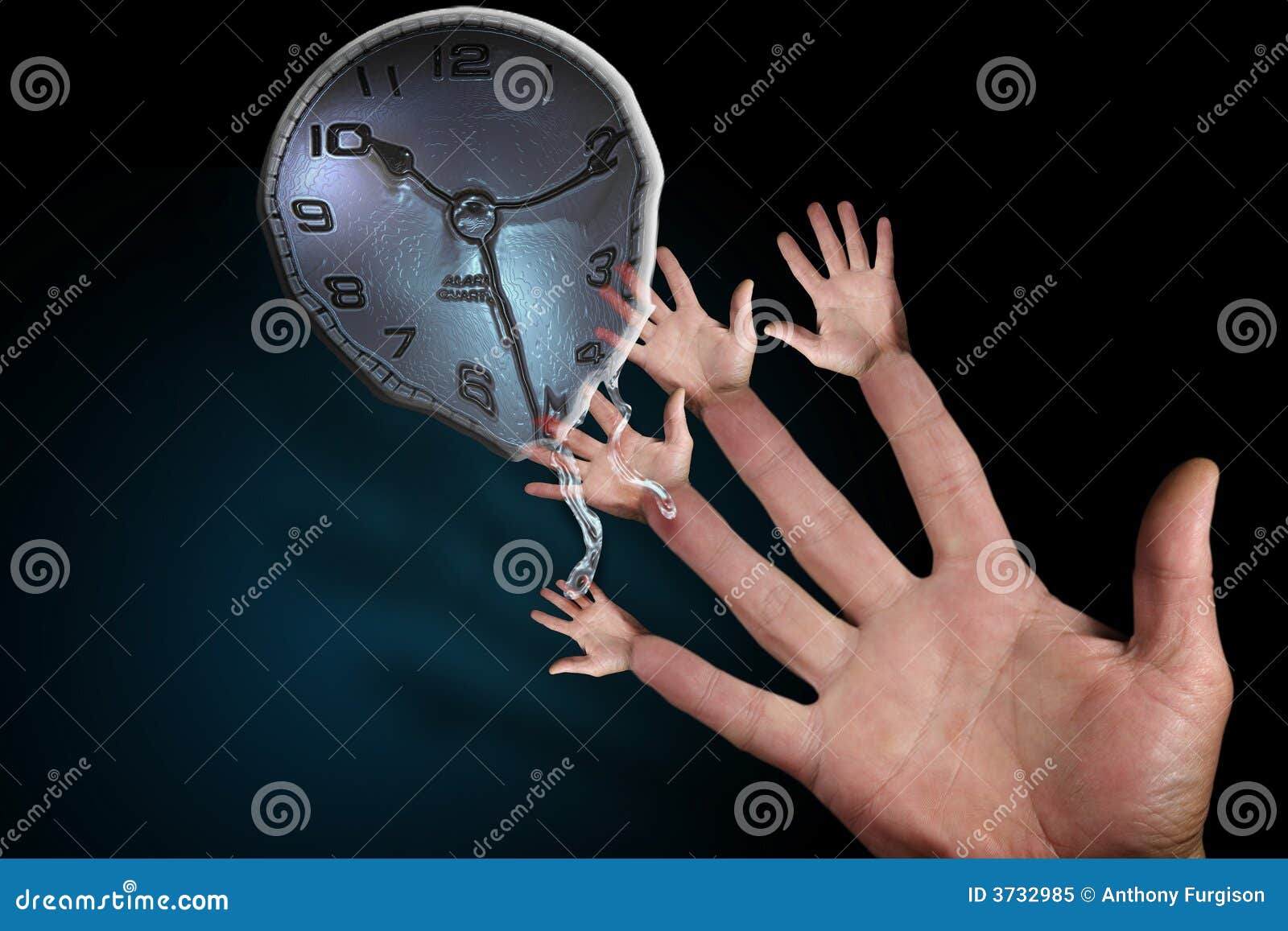 Melting Hands of Time stock image. Image of period, business - 3732985