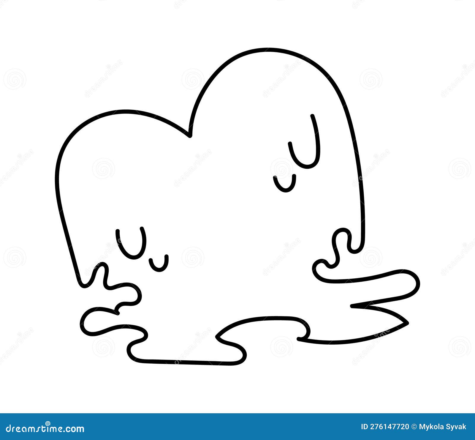 Melting Heart Lined stock vector. Illustration of line - 276147720
