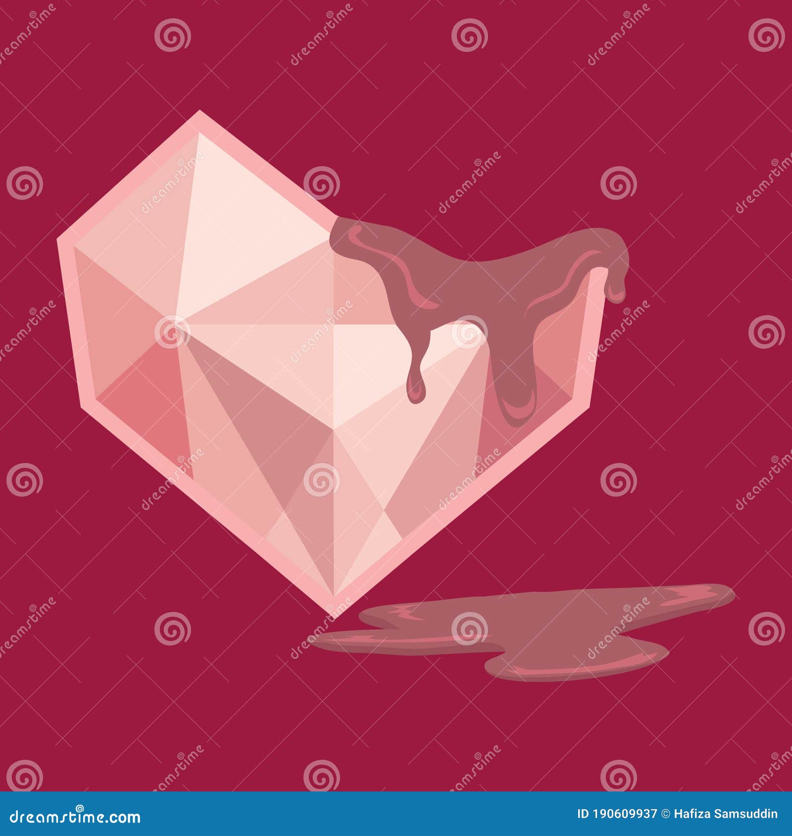 Melting Heart. Vector Illustration Decorative Design Stock Vector ...
