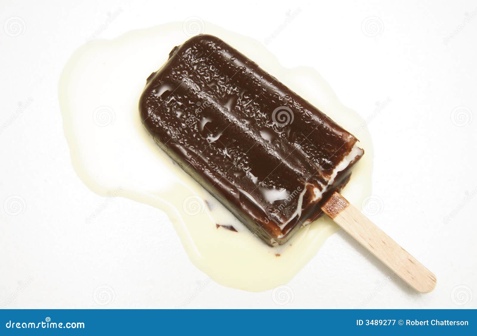 Melting Ice cream bar stock image. Image of puddle, melting - 3489277