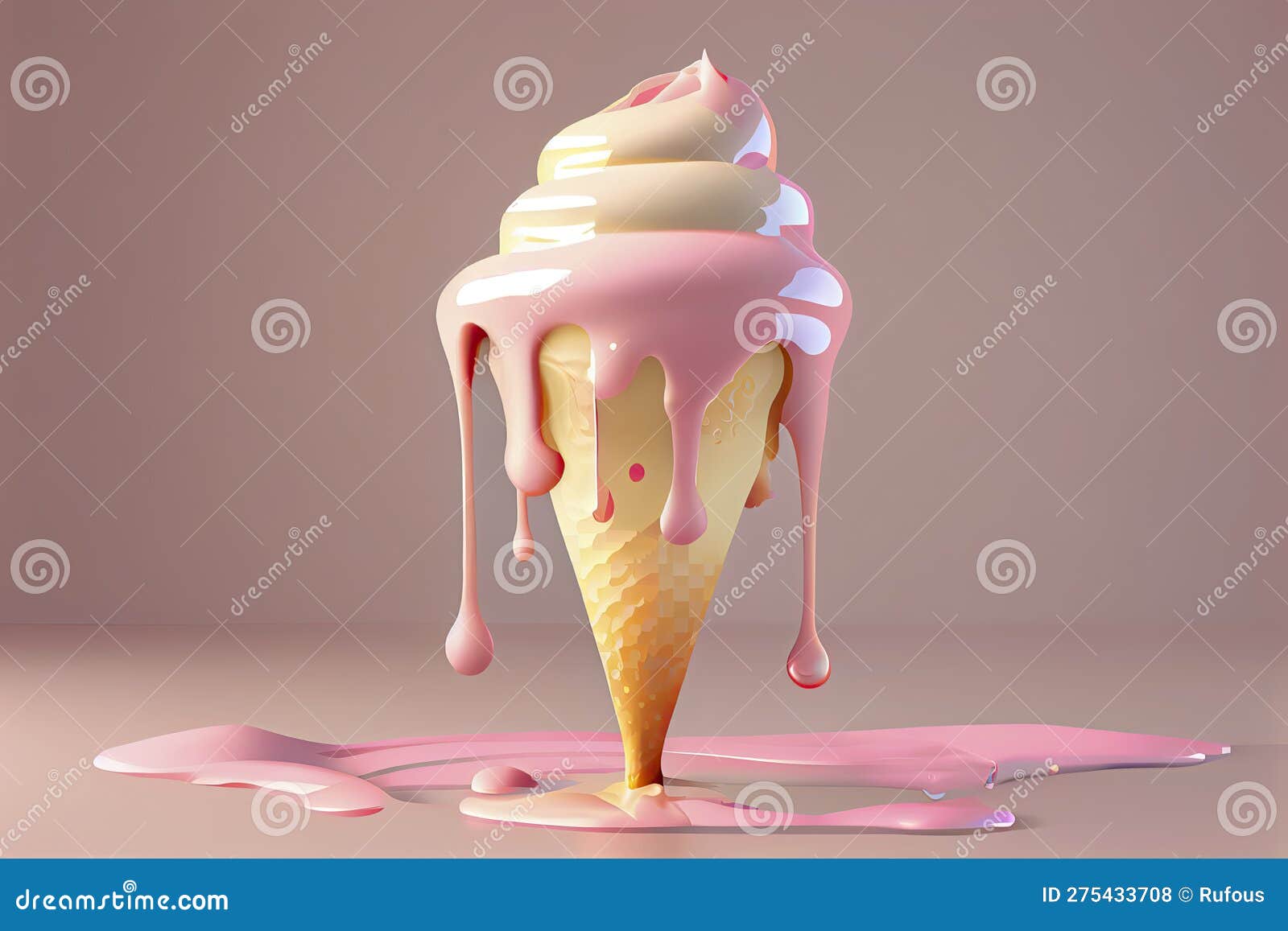 Melting ice cream cone stock illustration. Illustration of cone - 275433708 Melting ice cream cone stock illustration. Illustration of cone - 275433708