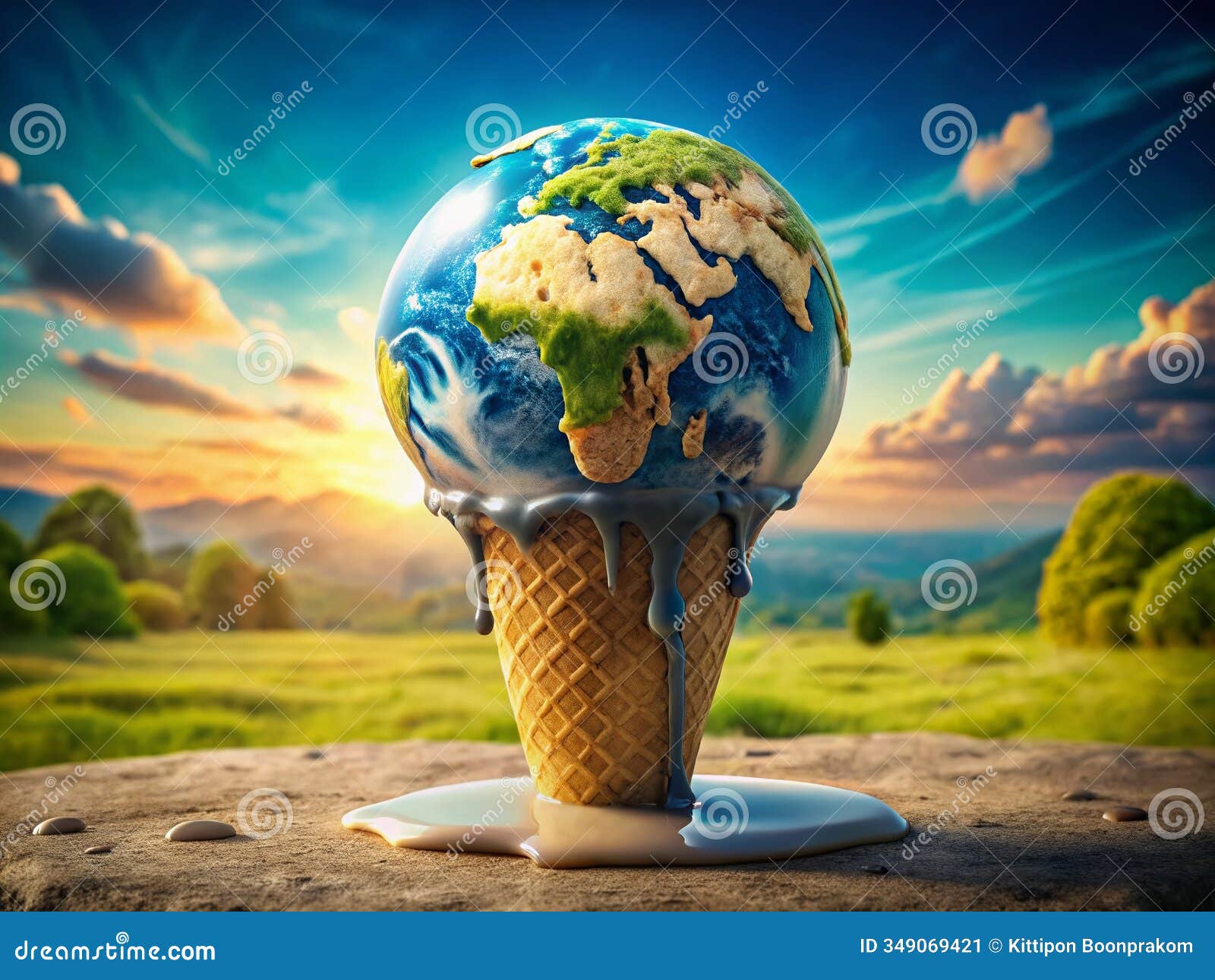 Melting Ice Cream Globe: a Visual Metaphor for Climate Change and ...
