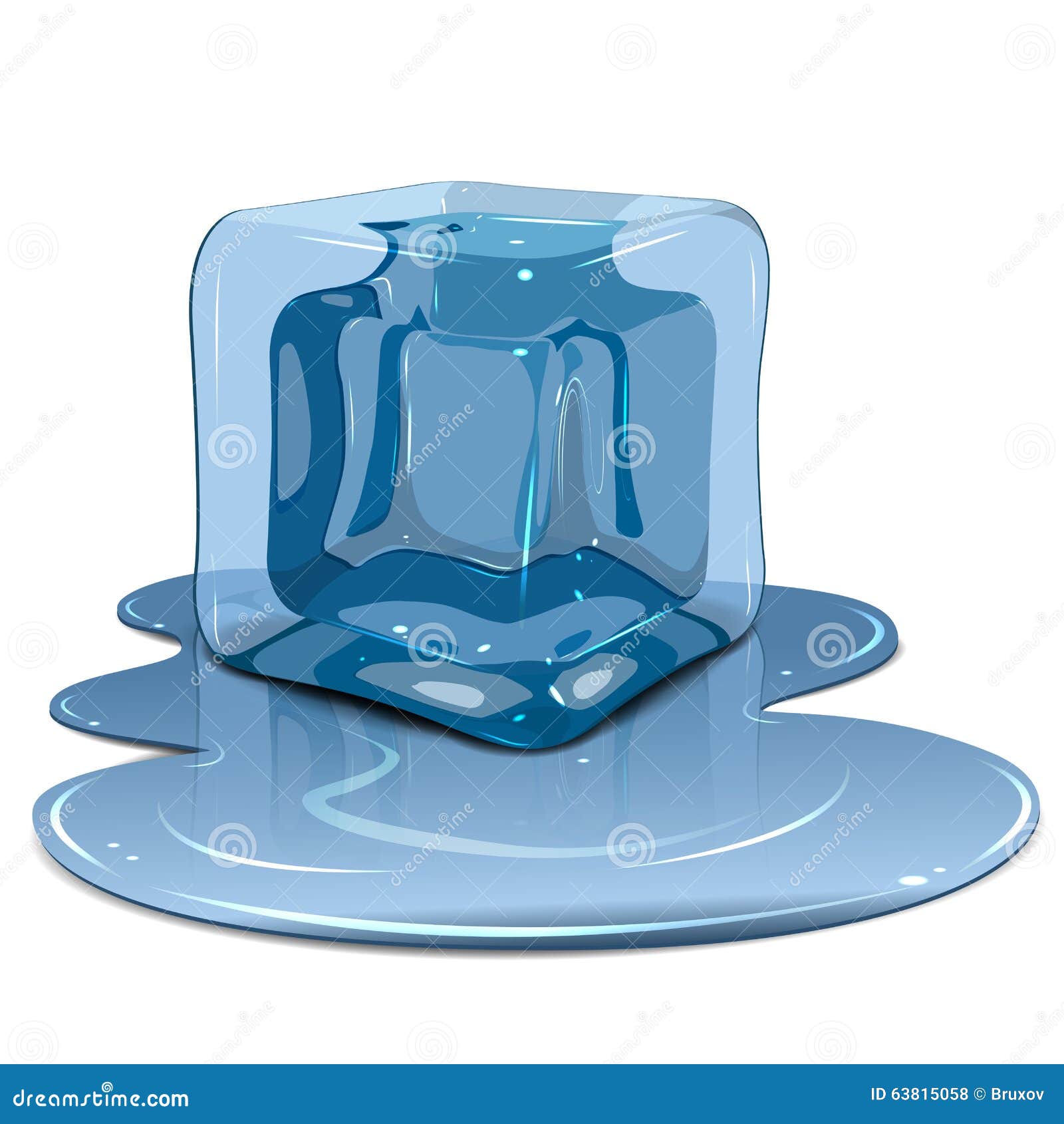 Melting ice cube stock vector. Illustration of defrost - 63815058