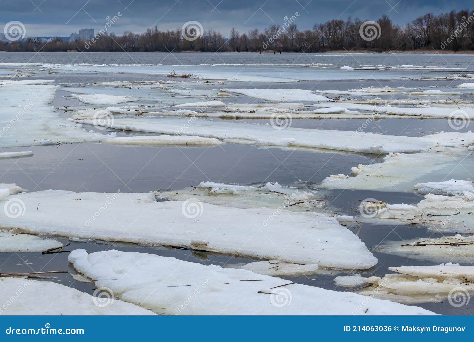 Ice drift in spring stock photo. Image of arctic, snow - 214063036