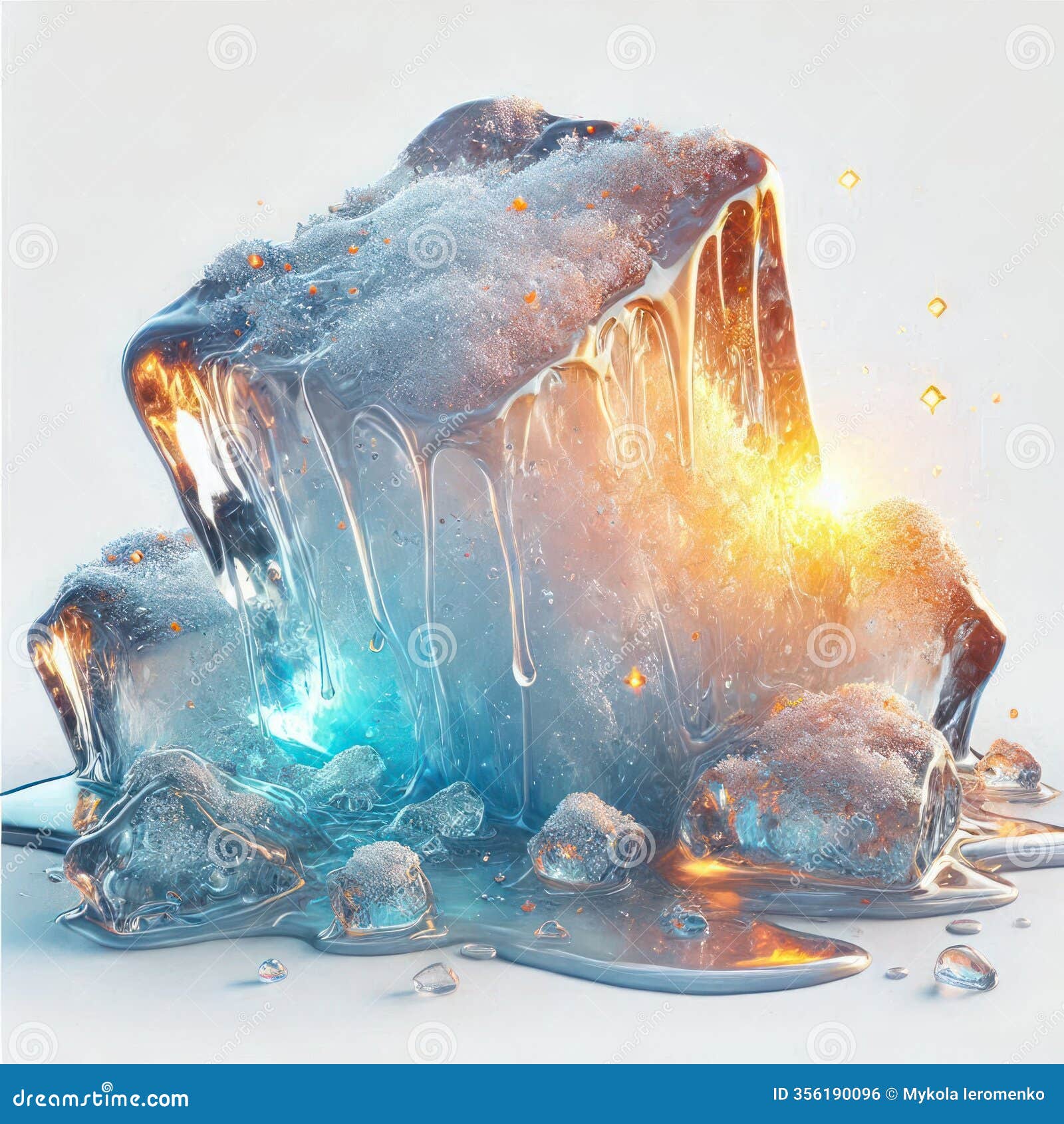 Melting Ice with Glitter in the Sun. Stock Photo - Image of abstract ...