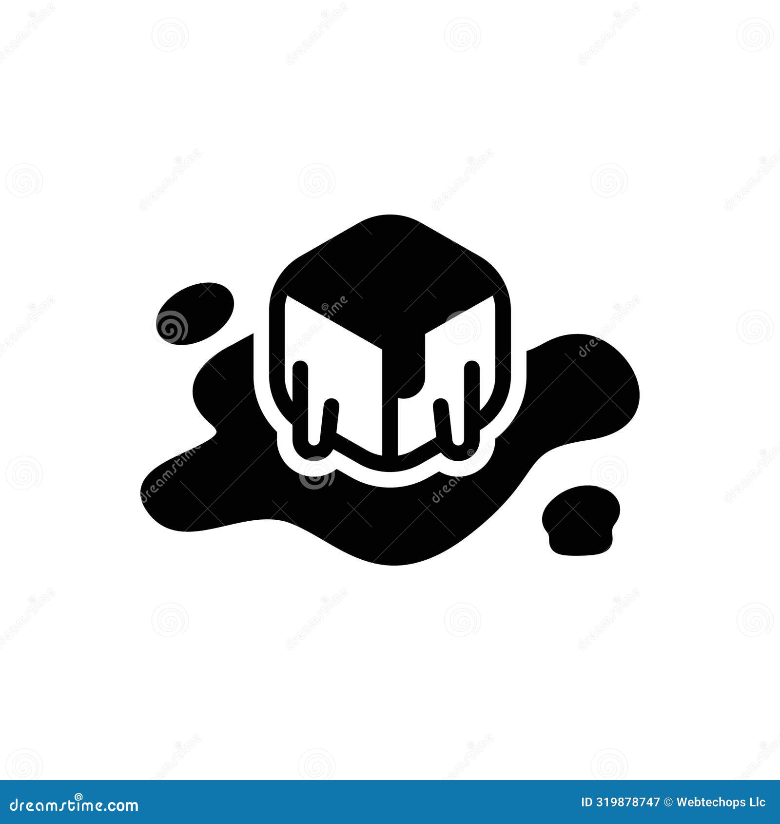 Black Solid Icon for Melting Ice, Melting and Frozen Stock Illustration ...