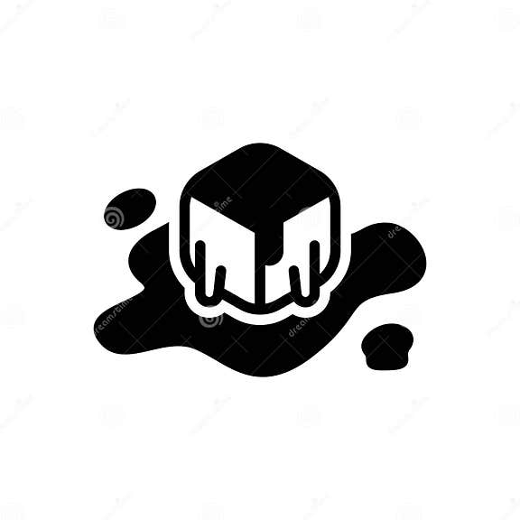 Black Solid Icon for Melting Ice, Melting and Frozen Stock Illustration ...