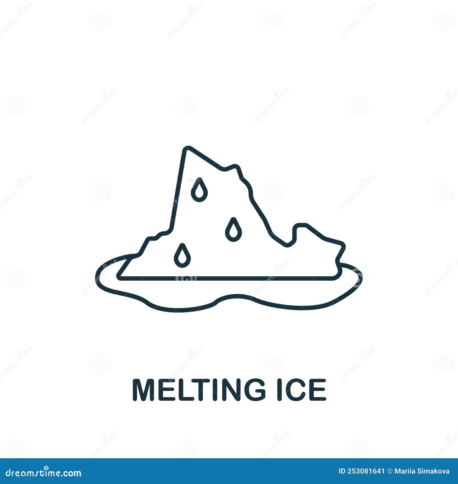 Melting Ice Icon. Monochrome Simple Icon for Templates, Web Design and ...