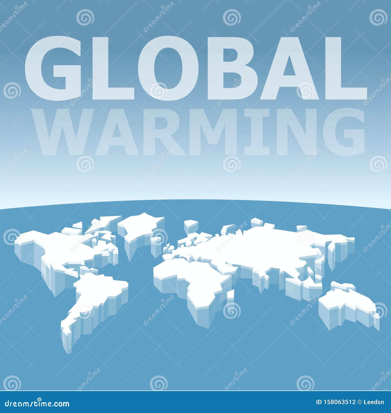 Melting Ice Map of World stock vector. Illustration of ecology - 158063512