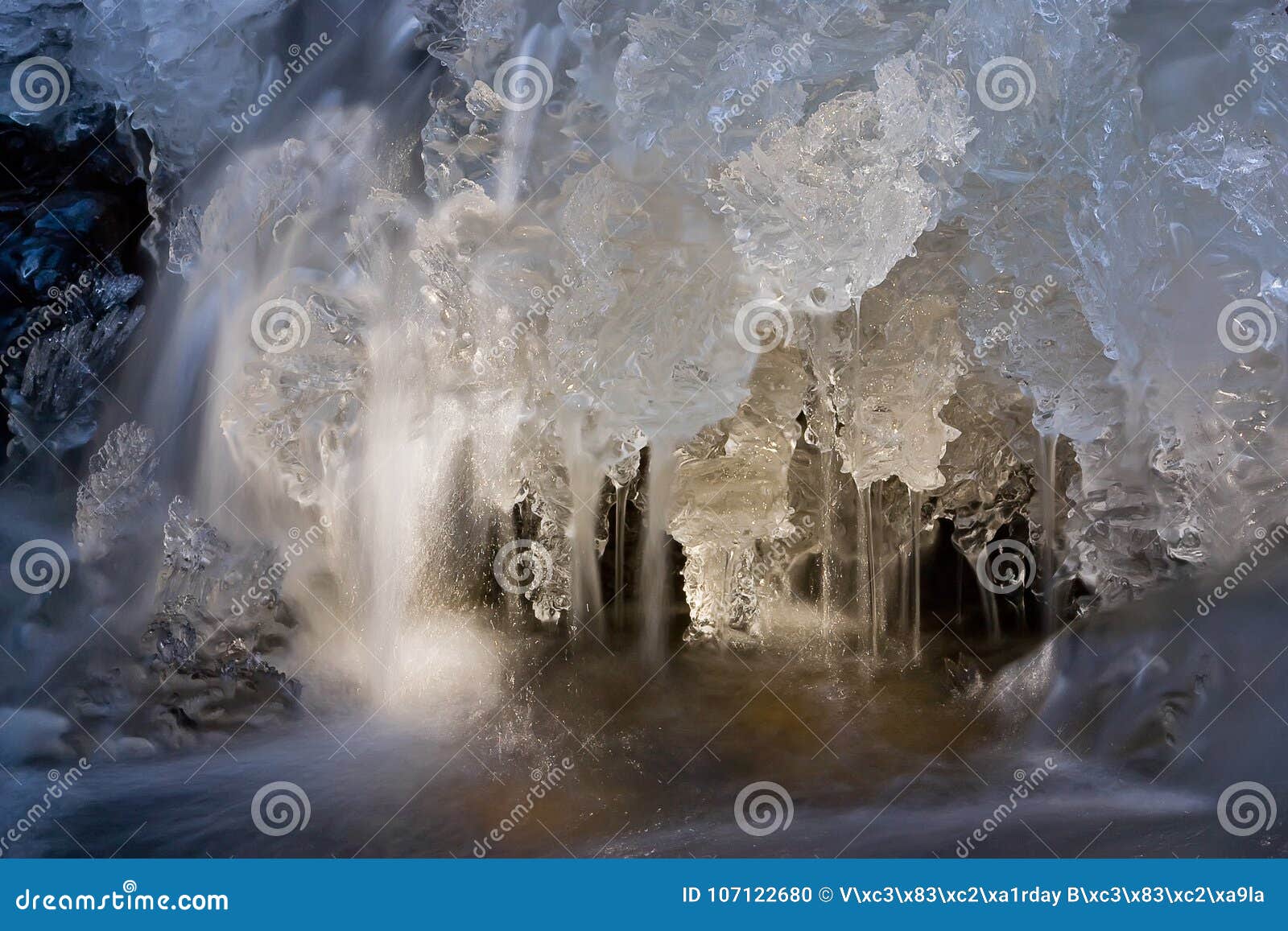 Melting Ice in a Mountain Creek in Spring Stock Photo - Image of ...