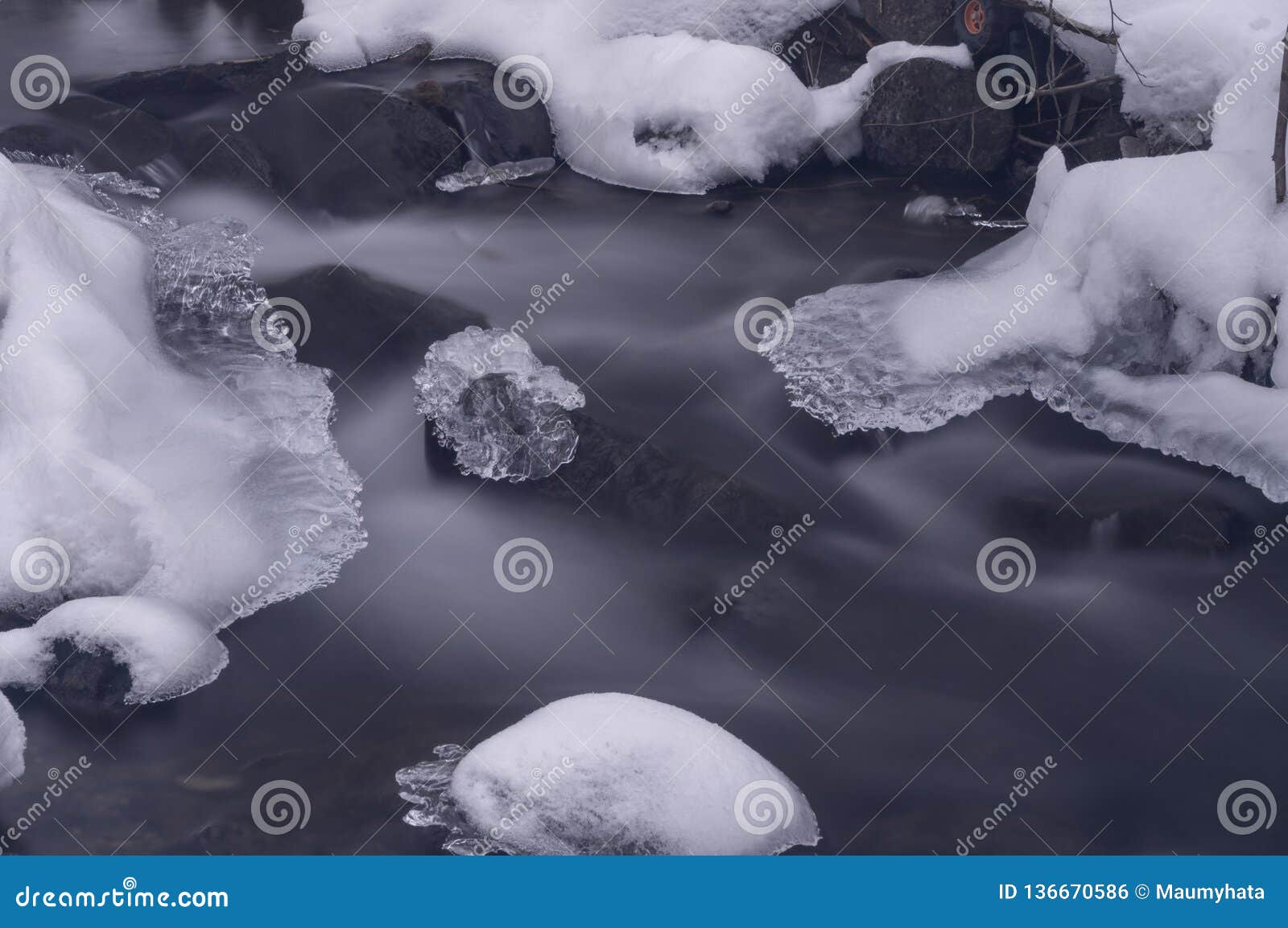 Melting ice on river stock photo. Image of float, brook - 136670586