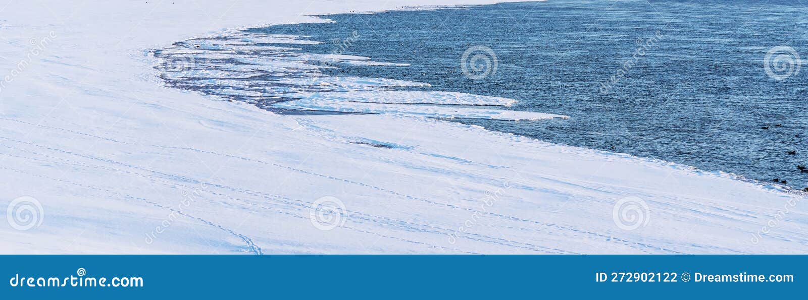 Melting Ice on the River, the Sharp Edge of the Ice Borders on Running ...