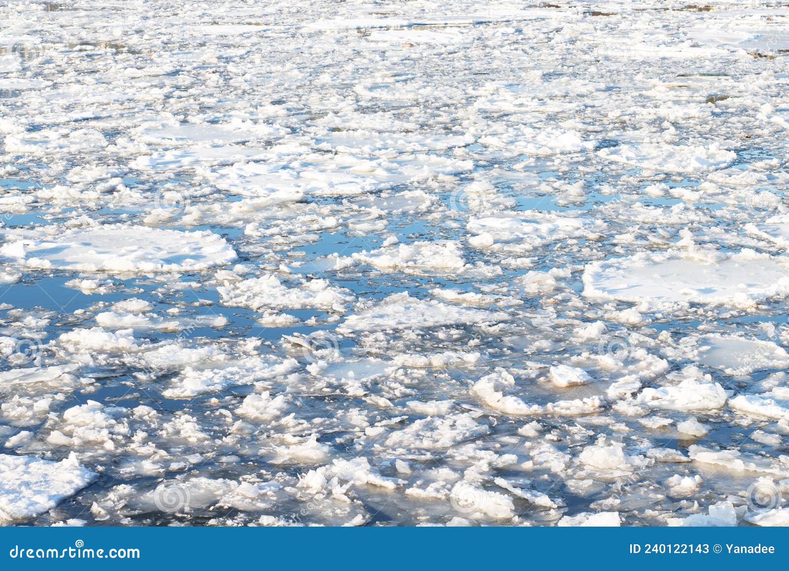 Melting Ice on the River in Spring Stock Image - Image of texture ...