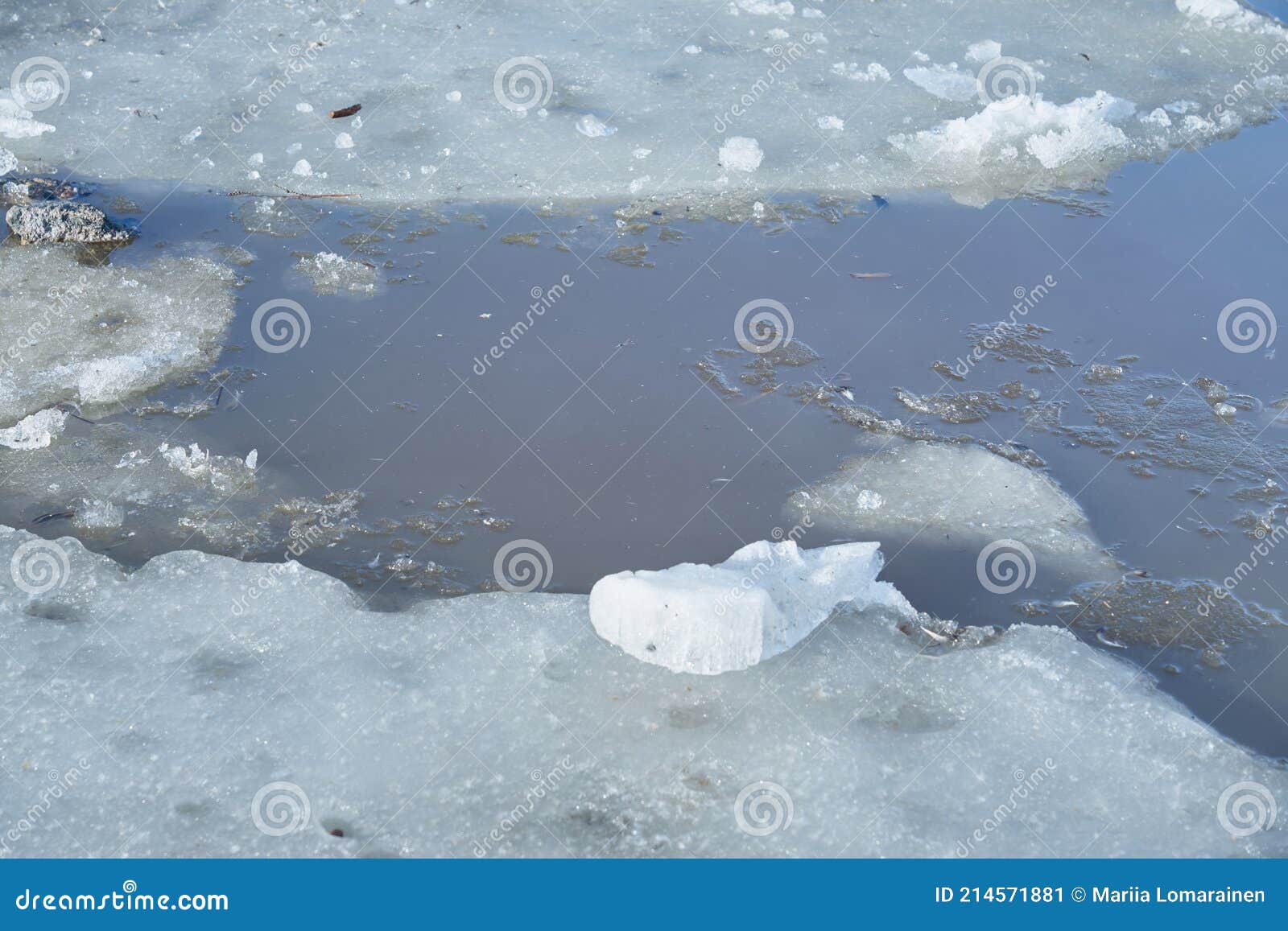 Melting Ice on the River in the Spring. Stock Image - Image of pattern ...