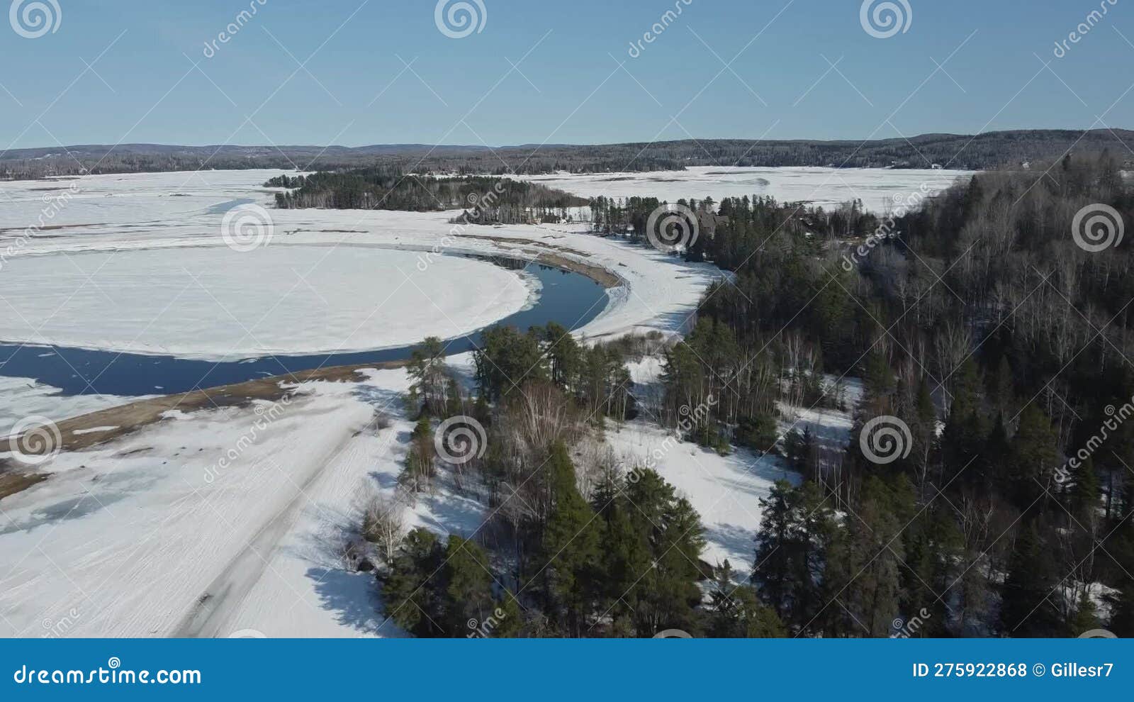 Melting Ice in the Spring on a Lake in the Canadian Forest Stock ...