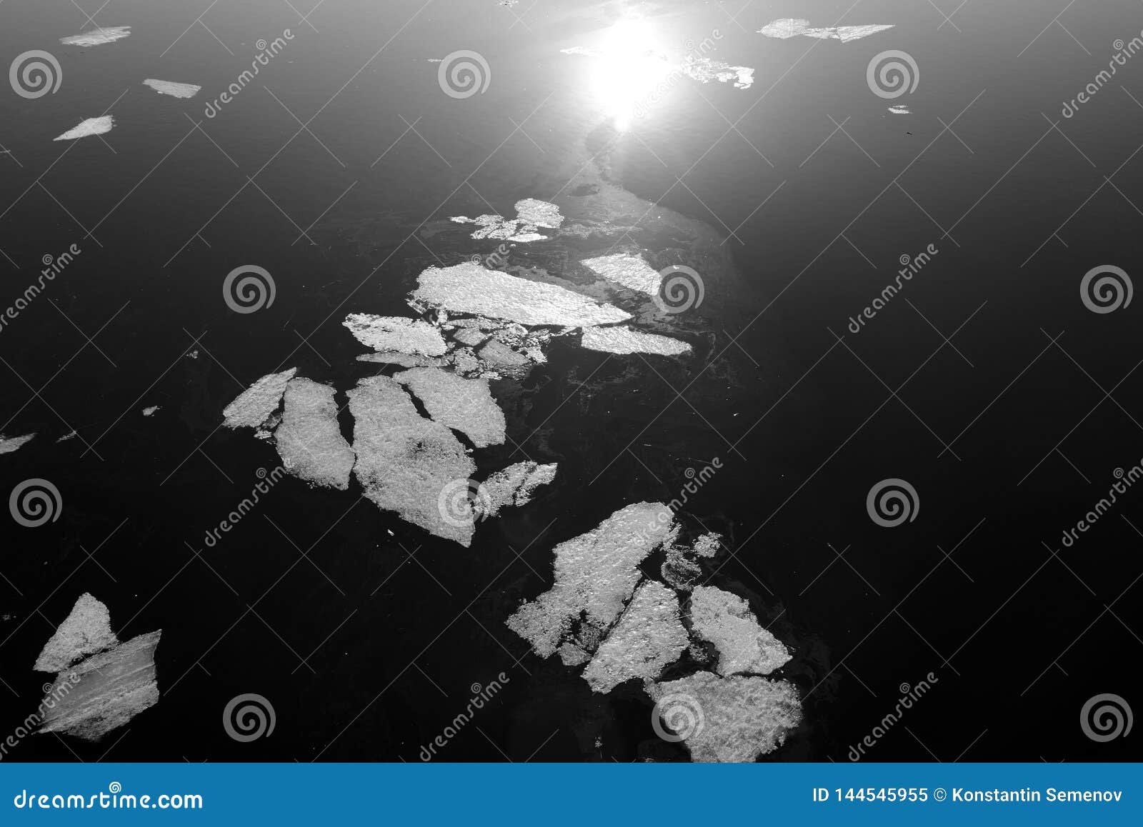 Melting Ice on the Water at Sunny Day Stock Image - Image of country ...