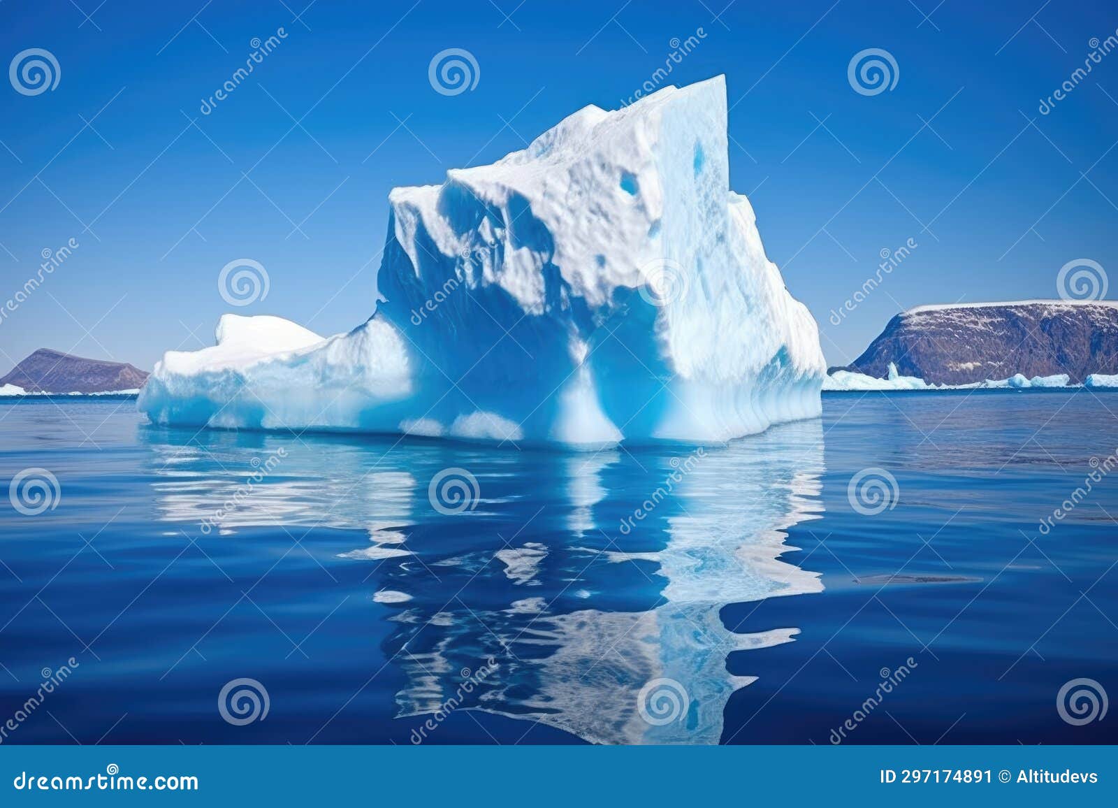 Melting Iceberg in Open Ocean Stock Image - Image of polar, iceberg ...