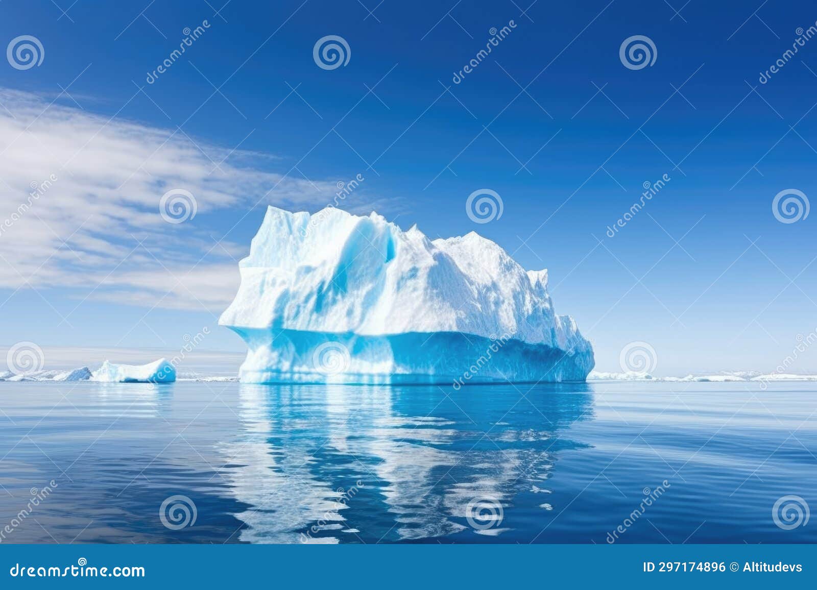 Melting Iceberg in Open Ocean Stock Photo - Image of climate, generated ...