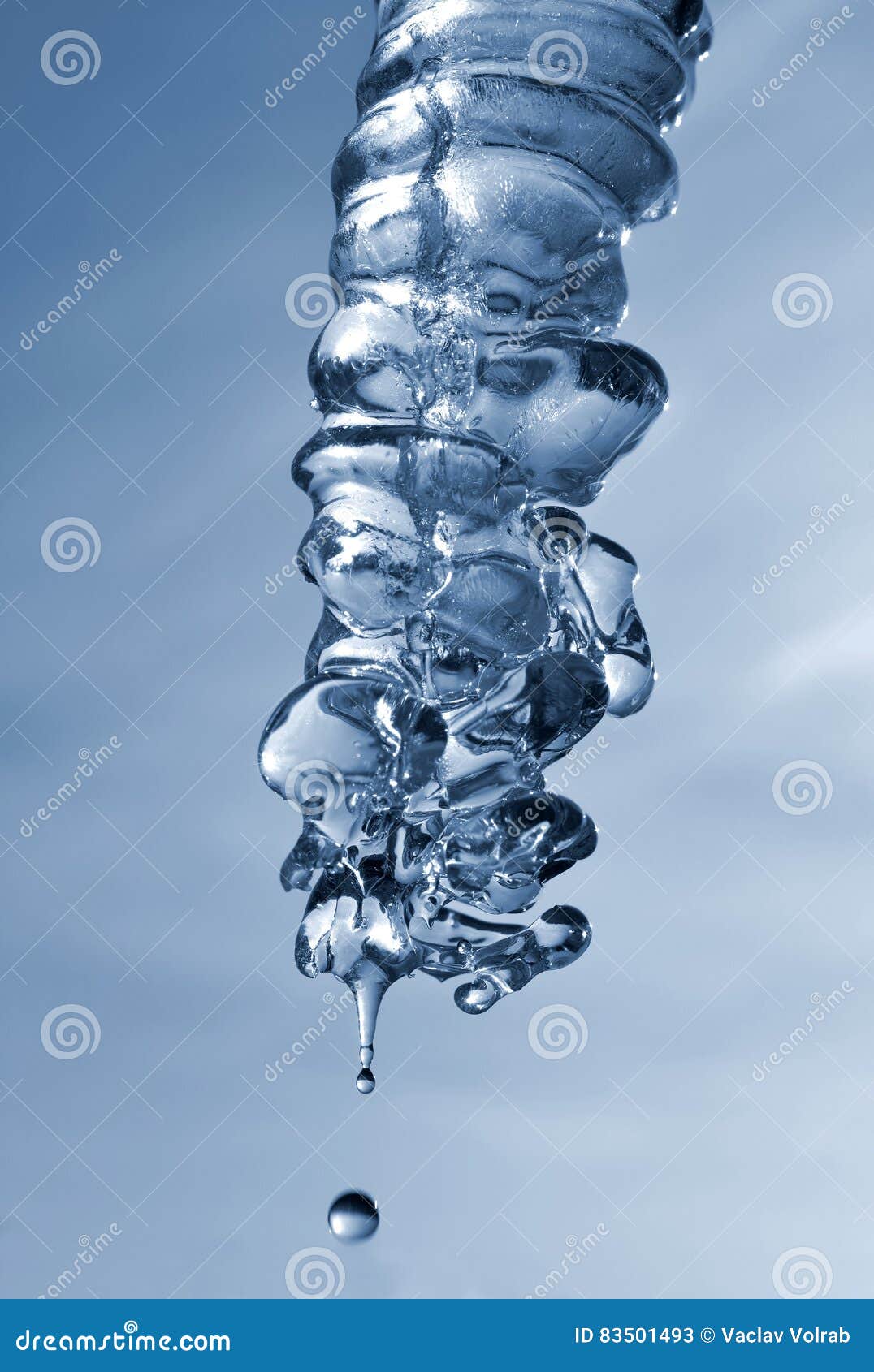 Melting Icicle and Drop of Water Stock Image - Image of water, weather ...