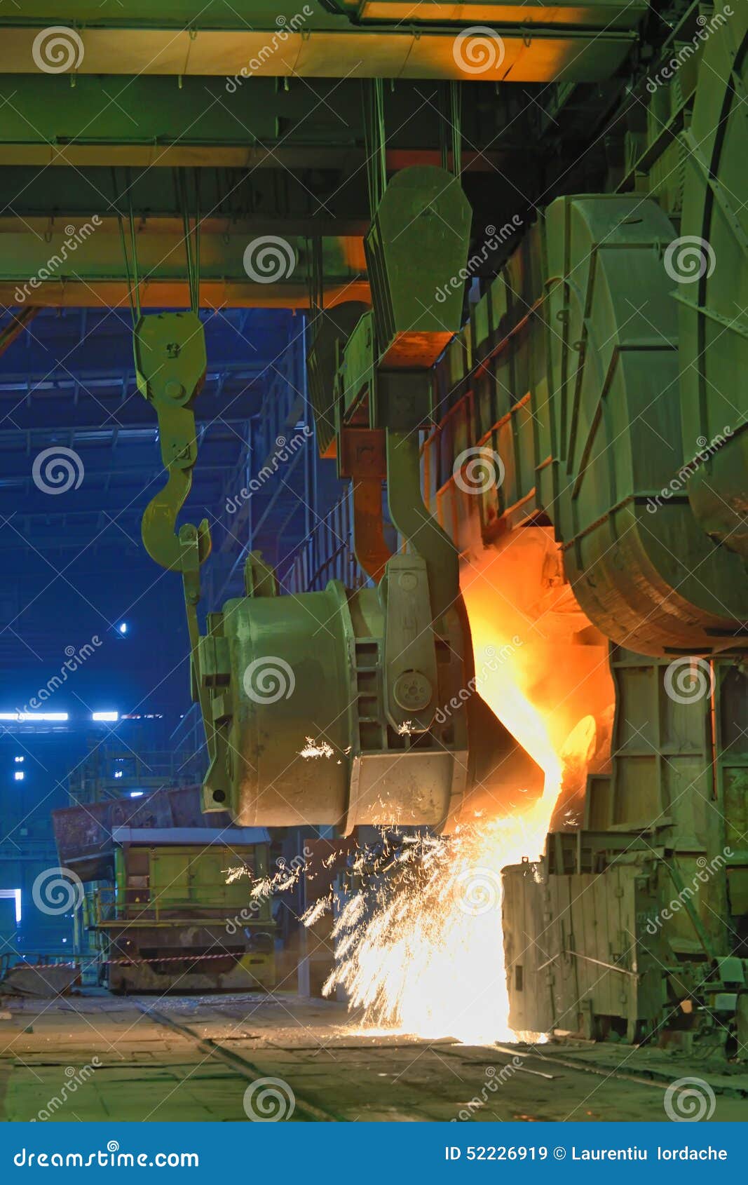 Melting ladle stock image. Image of fires, heavy, furnace - 52226919