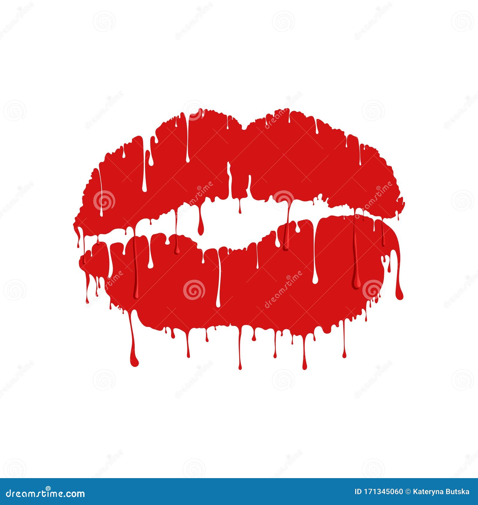 Melting Lips Vector Illustration. Red Lipstick. Hot Picture. Stock ...