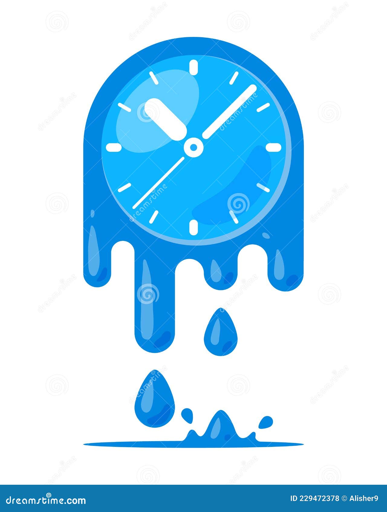 Melting or Liquid Clock Sign Symbolizing the Rapid Passage and Flow of ...