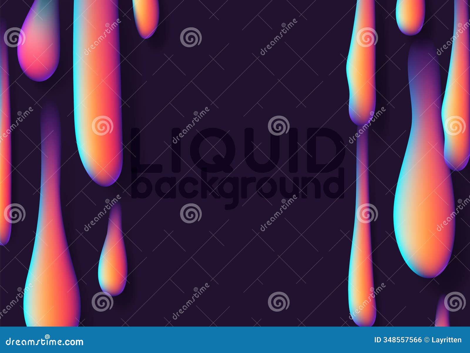 Melting Liquid Flowing into the Bottom of the Drops Background. Stock ...