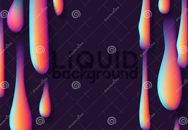 Melting Liquid Flowing into the Bottom of the Drops Background. Stock ...