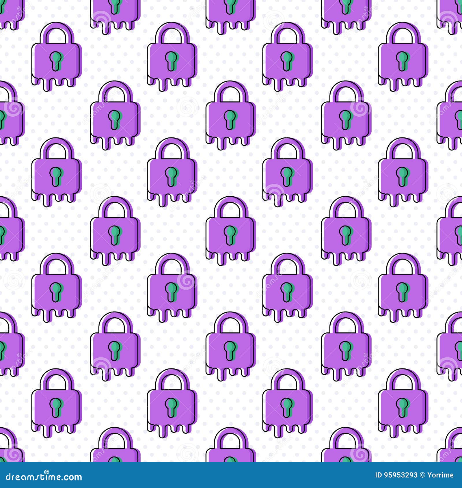 Melting Lock Seamless Pattern. Stock Vector - Illustration of password ...