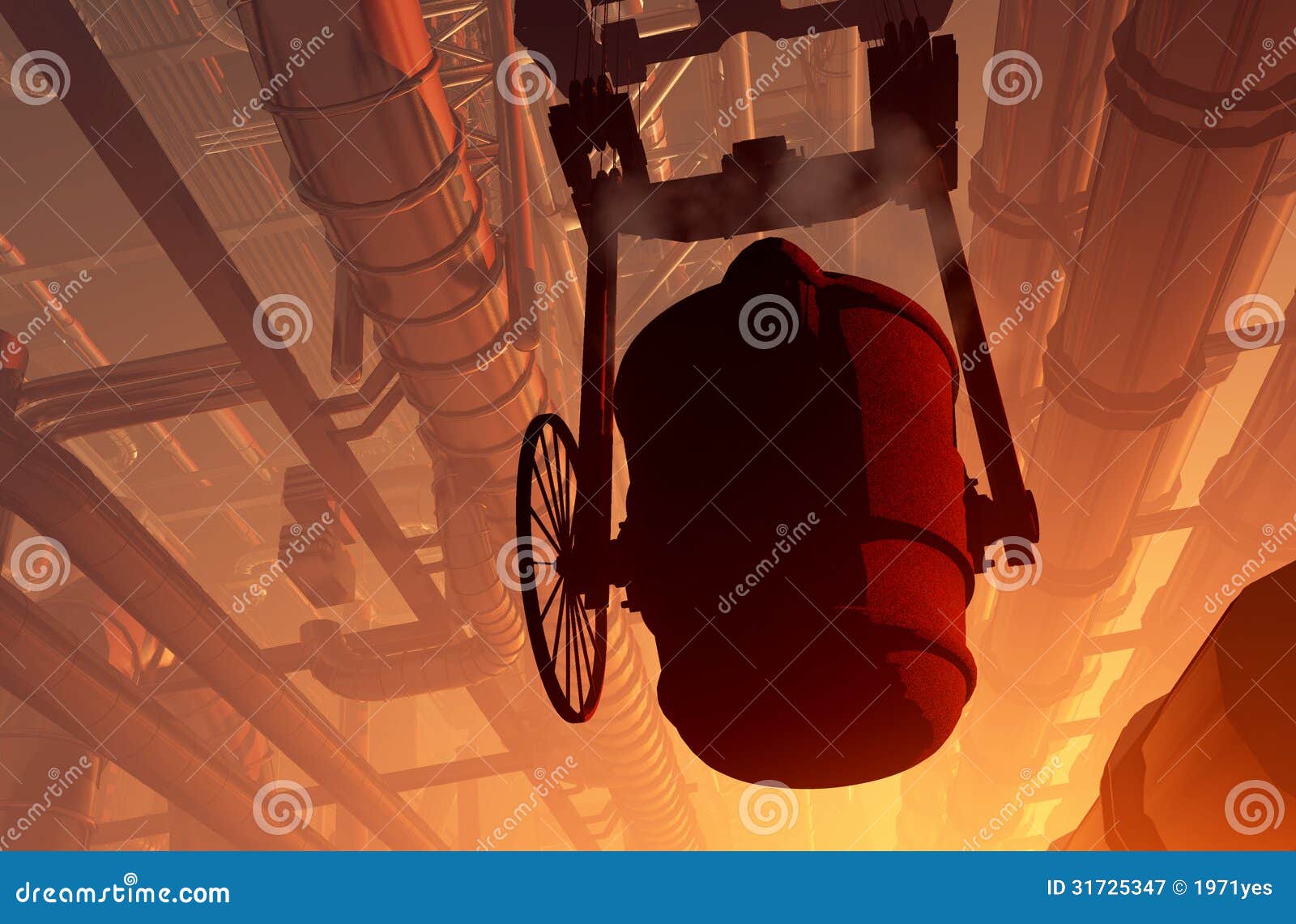 Metal Casting Logo Or Emblem On A Red Background. Cast Iron Ladle And ...