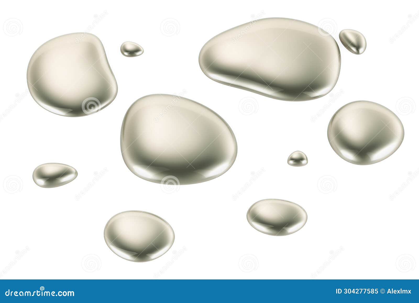 Melting Metallic Drops, 3D Rendering Stock Illustration - Illustration of rendering, background ...