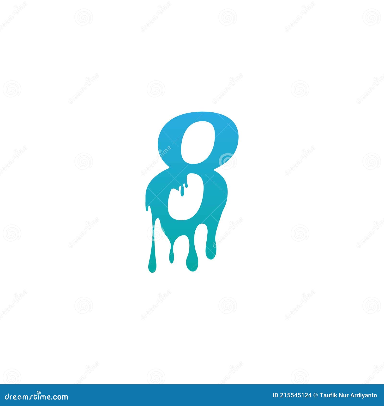 Melting Number 8 Icon Logo Design Template Stock Vector - Illustration ...