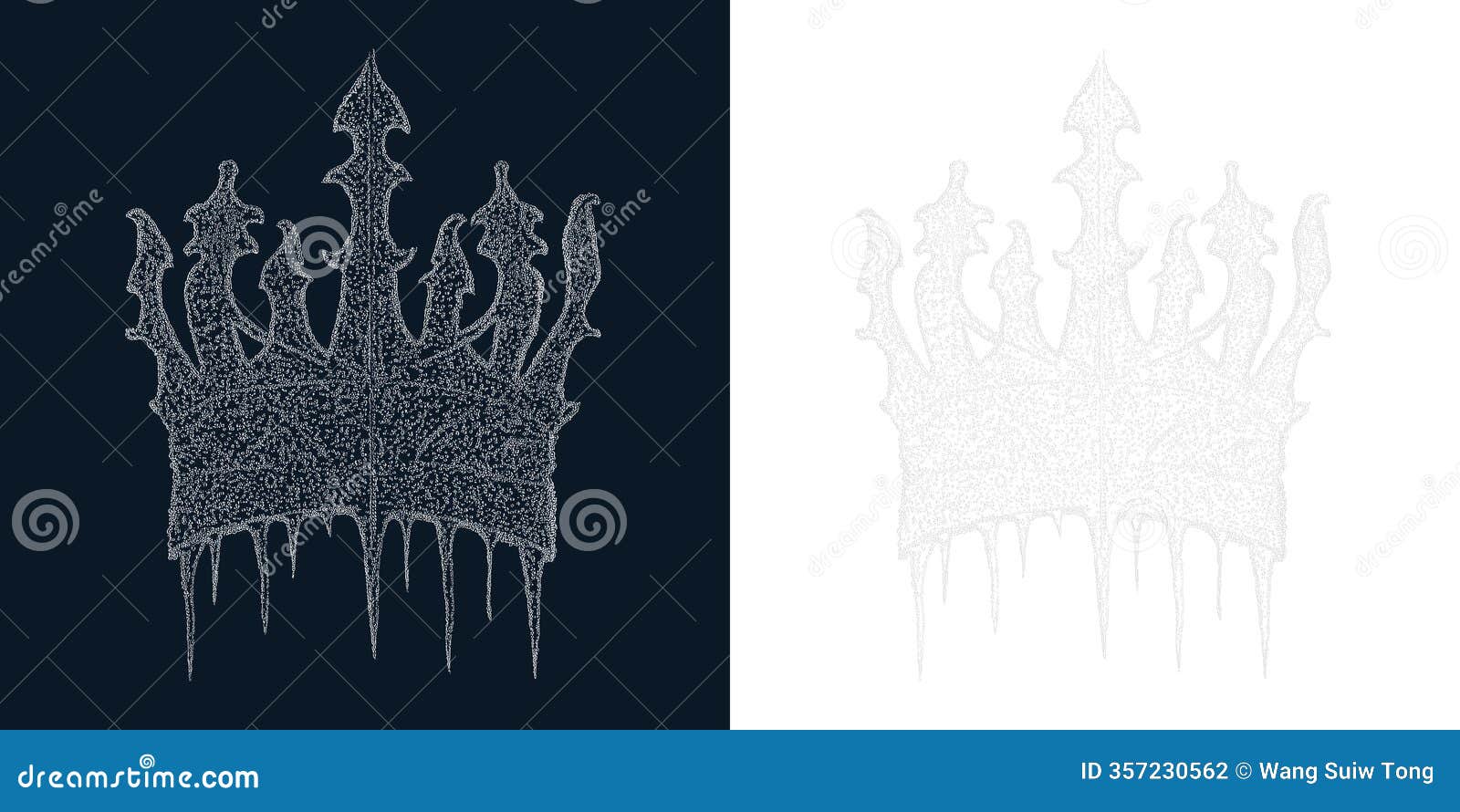 Melting Crown Made of Particles with Transparent Background Stock ...