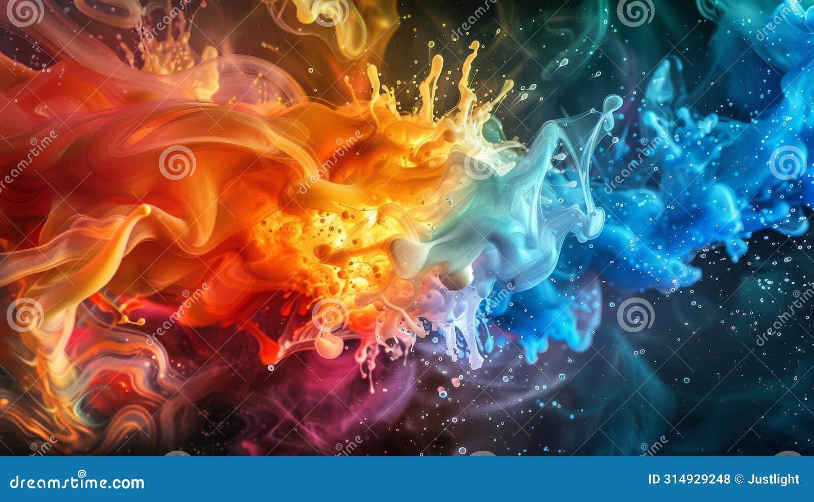 A Melting Pot of Colors Collide in a Dazzling Explosion Creating an ...