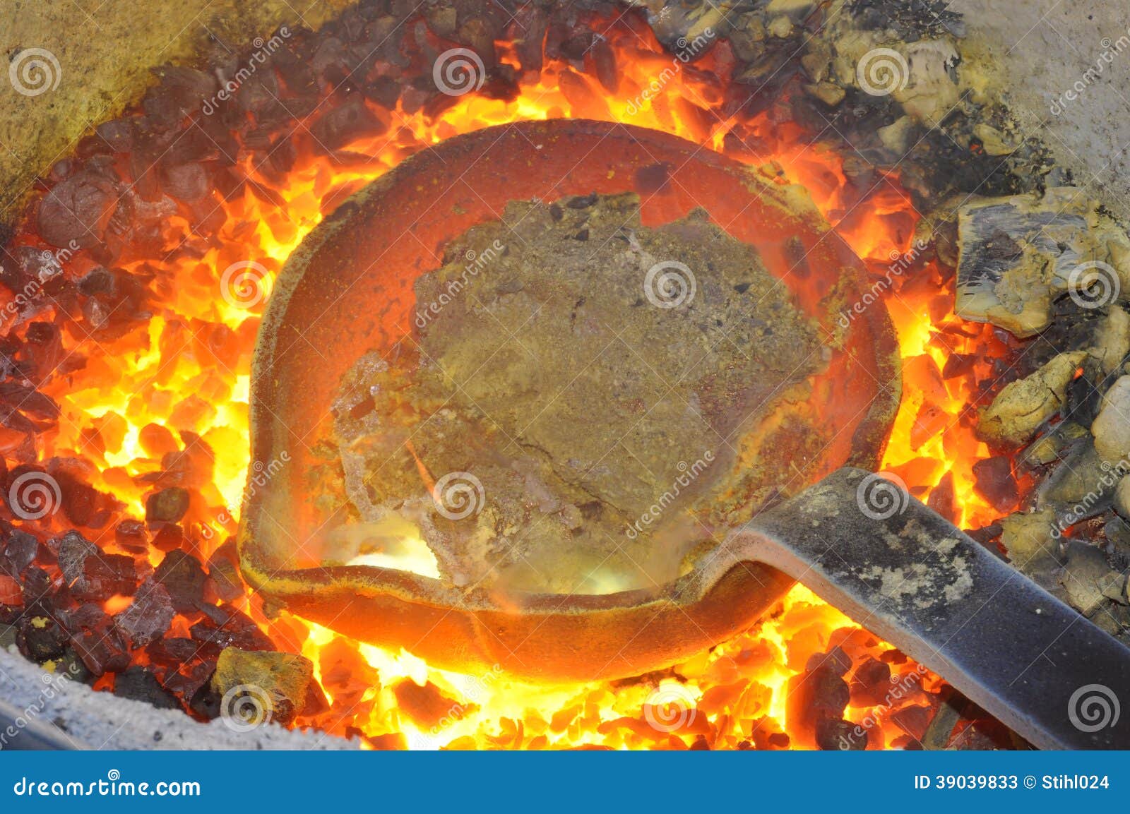 Melting pot stock image. Image of iron, molten, brass - 39039833