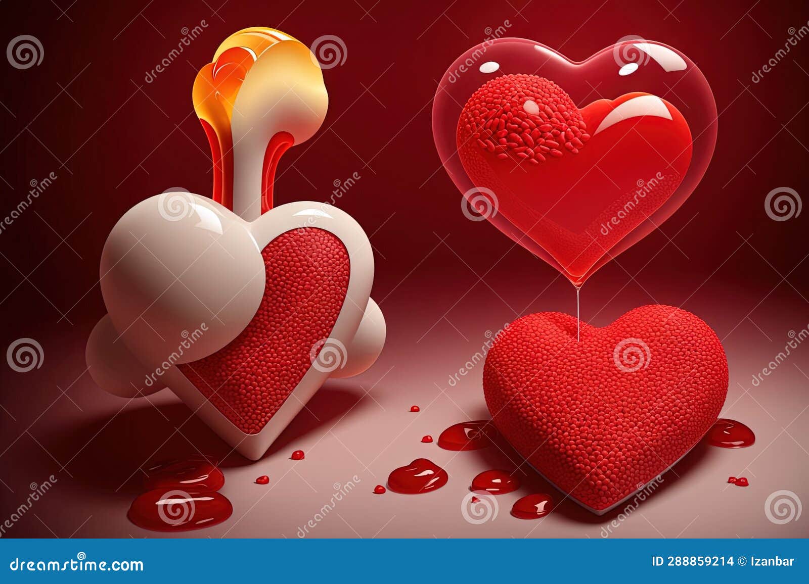 Melting Red Dripping Heart Illustration Generative Ai Stock ...