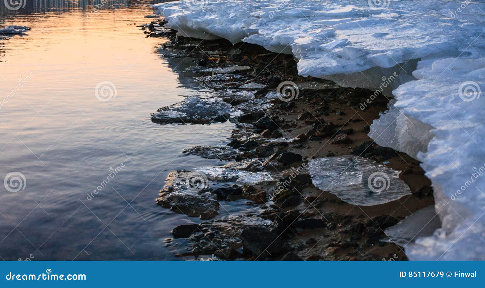 Melting river ice coast stock image. Image of clear, nature - 85117679
