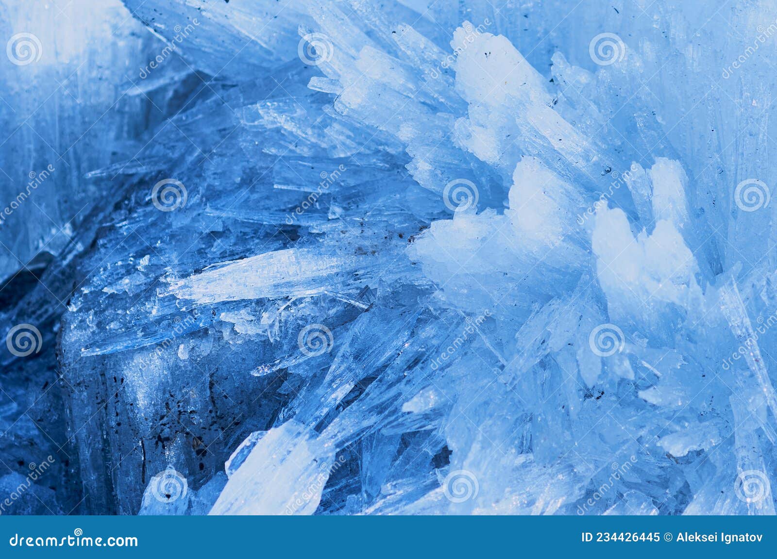 Melting River Ice. Columnar and Needle-like Structure of Crystals ...