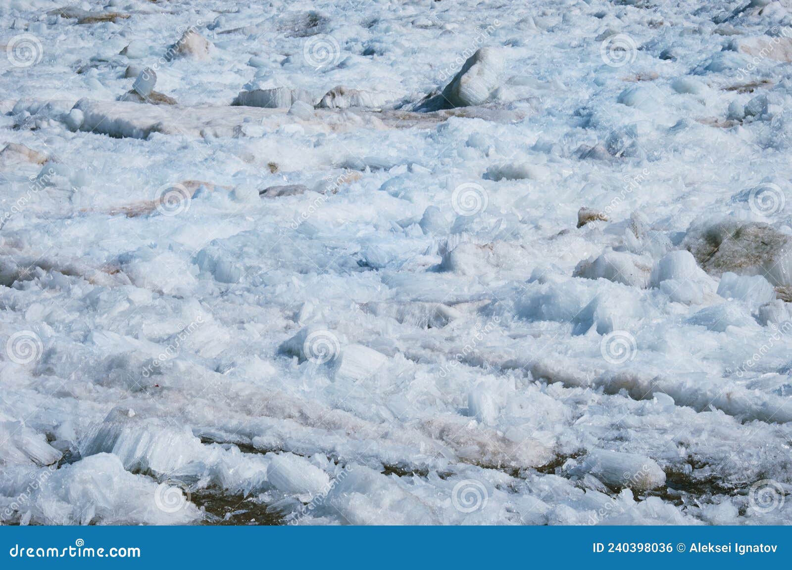 Melting River Ice. Columnar and Needle-like Structure of Crystals Stock ...