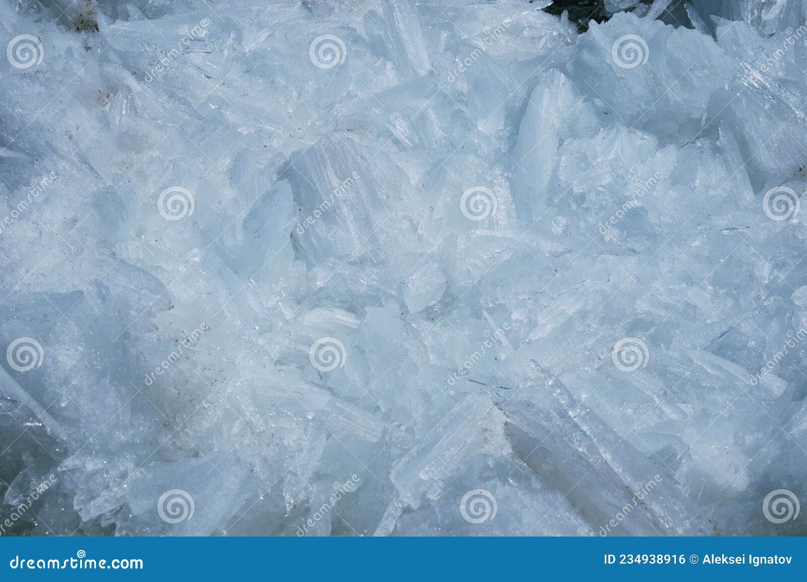 Melting River Ice. Columnar and Needle-like Structure of Crystals Stock ...