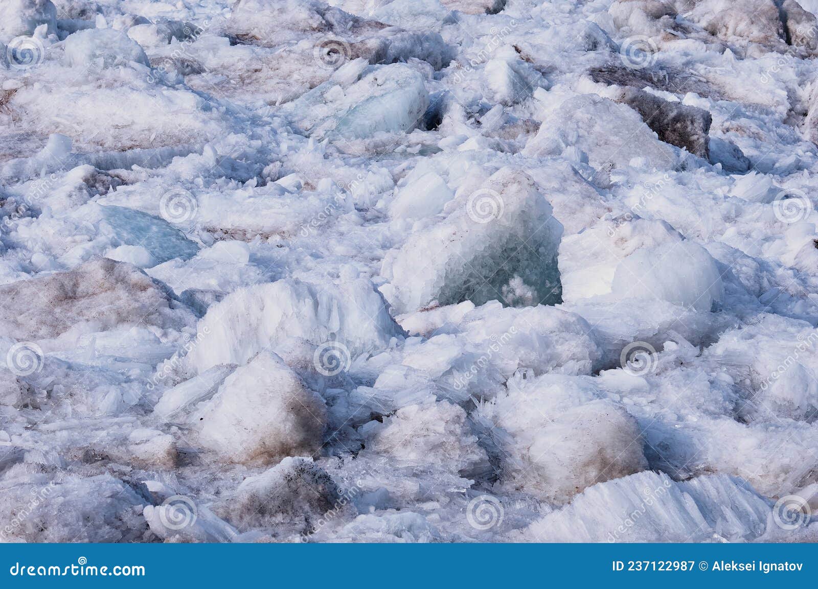 Melting River Ice. Columnar and Needle-like Structure of Crystals Stock ...