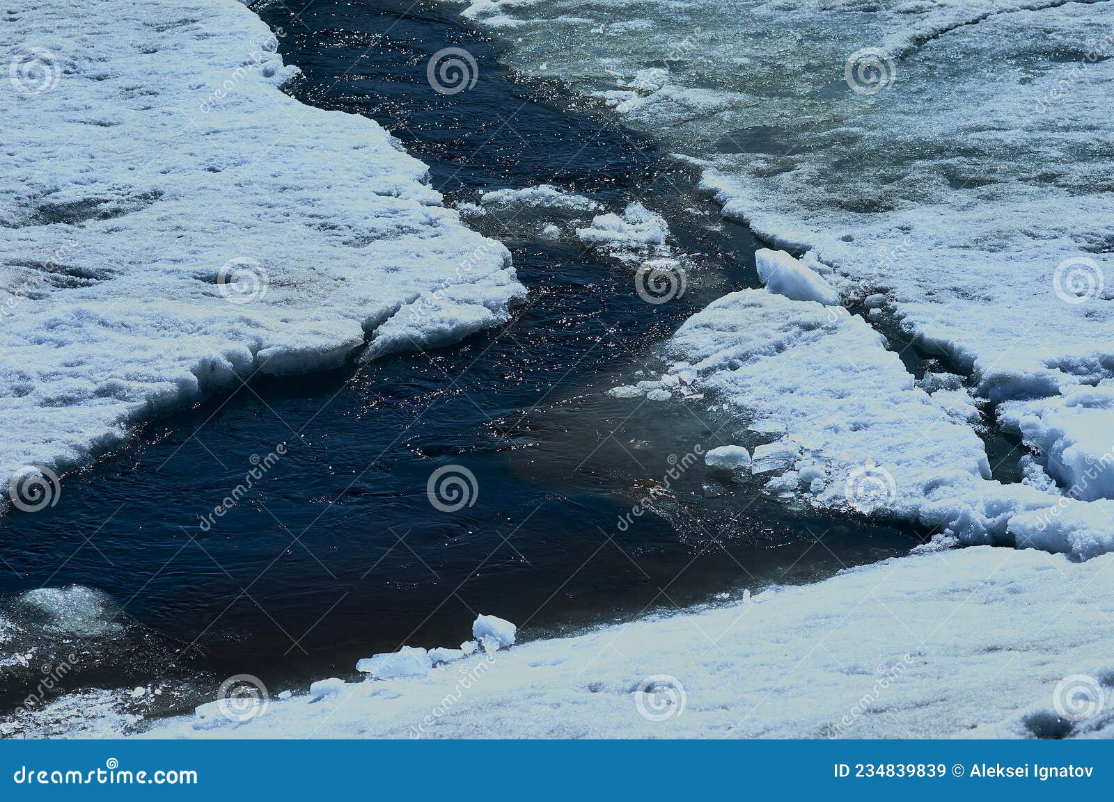 Melting River Ice. Columnar and Needle-like Structure of Crystals ...