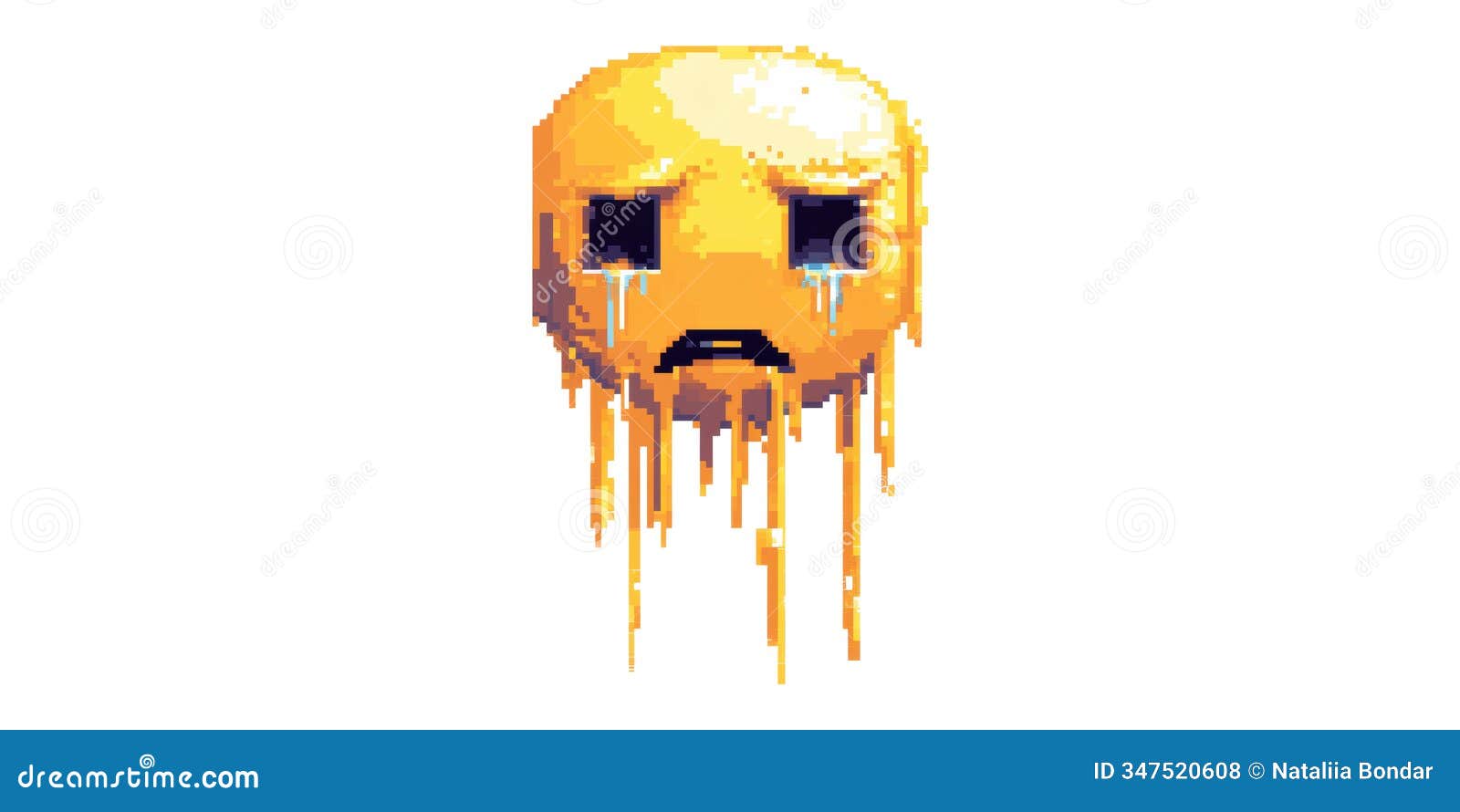 Melting Sad Face Emoji Isolated On Transparent Background Stock ...