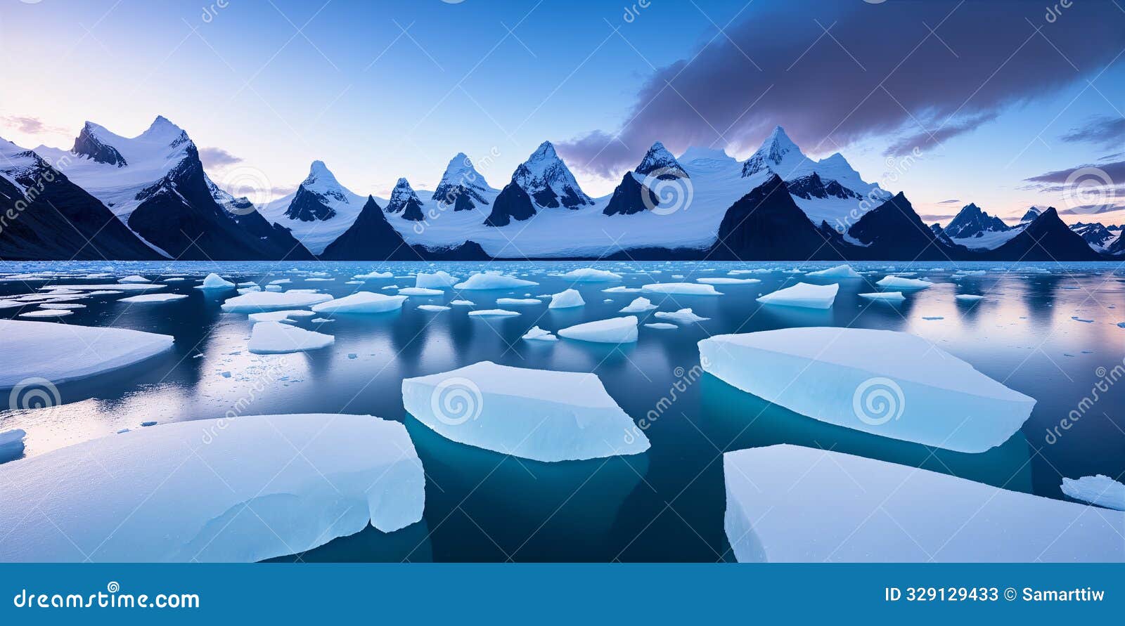 Melting Sea Ice in the Cold Polar Regions Stock Illustration ...